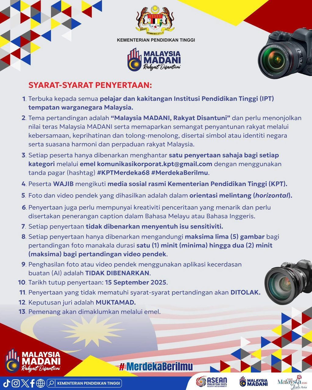 KPT - Pertandingan Foto & Video Pendek Bersempena Hari Kebangsaan ...